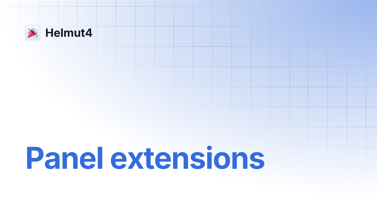 Panel extensions | 4.6.0 | Helmut4